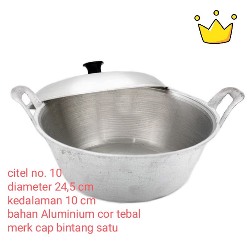 Jual panci katel liwet citel no. 10 aluminium cor bintang satu | Shopee ...