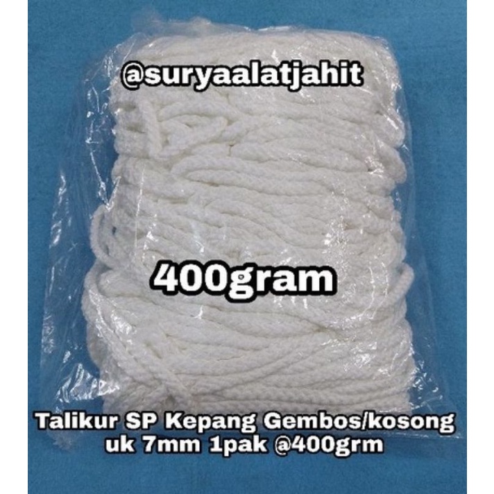 Jual Talikur Kepang Gembos 7mm @400grm Putih =rp.22.600/bks | Shopee ...