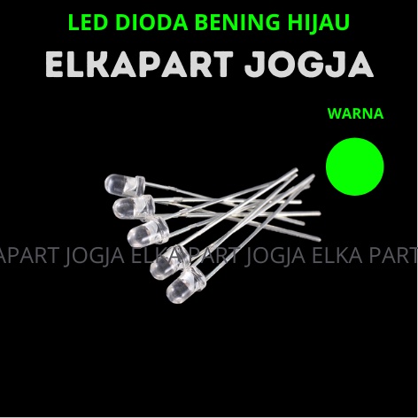 Jual LED DIODA Diode 5mm Hijau Bening Green Clear 5 mm | Shopee Indonesia