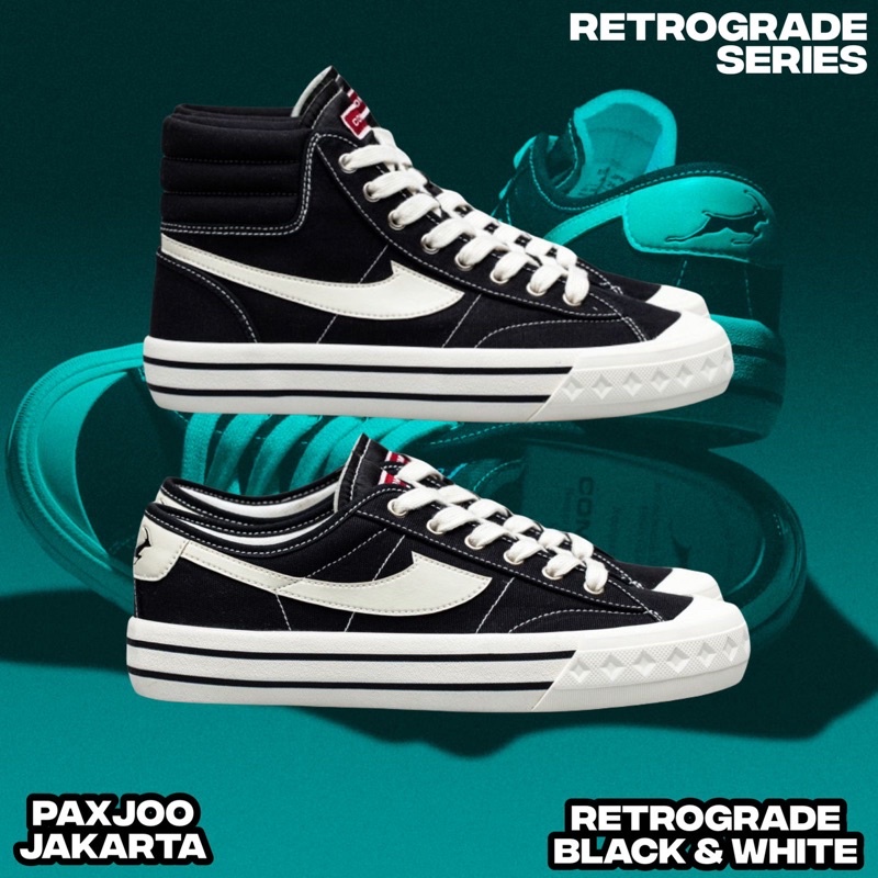 Jual SEPATU COMPASS RETROGRADE BLACKWHITE HIGH/LOW 100%ORIGINAL ...