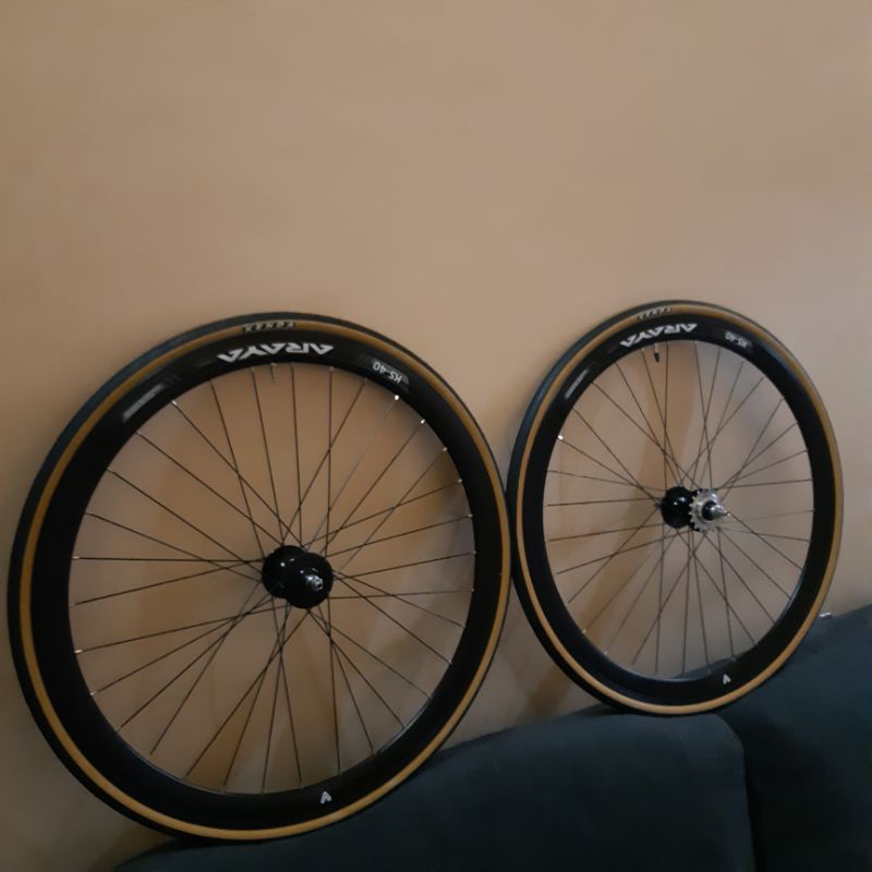 Jual wheelset velg fixie araya ks40 32 hole 700c | Shopee Indonesia