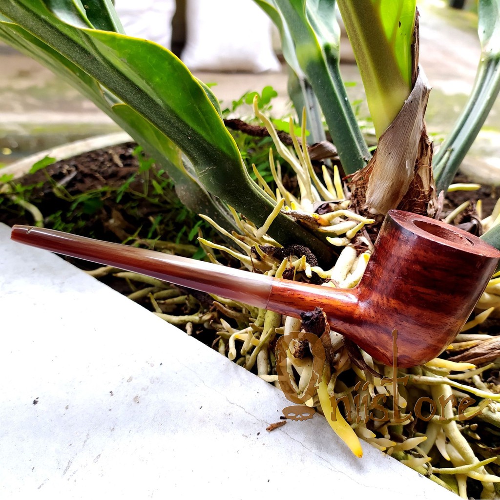 Jual Cangklong Tembakau bahan kayu sawo dan stem tanduk asli model pipa ...