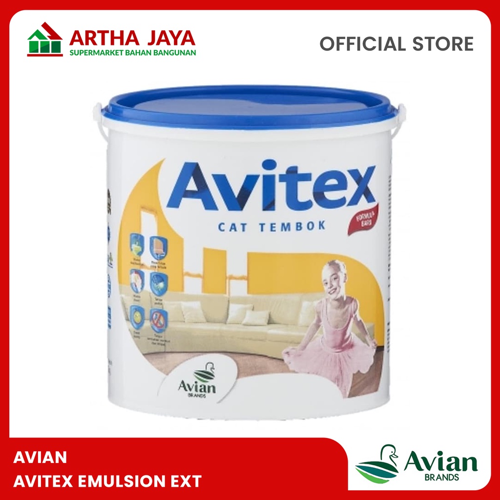 Jual Avitex Emulsion Exterior Super White 5 Kg / Cat Tembok Exterior ...