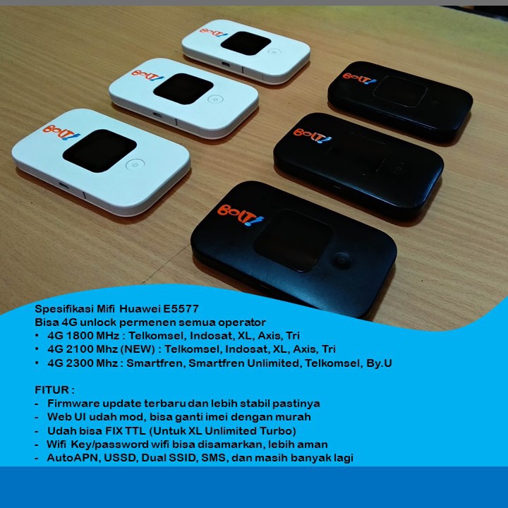 Jual Modem WIfi MIFI 4G Bolt Slim2 Huawei E5577 Unlock 4G All Operator ...