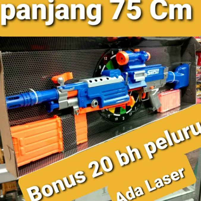 Jual tembak nerf sniper soft bullet gun semi auto blaster gun peluru busa | Shopee Indonesia