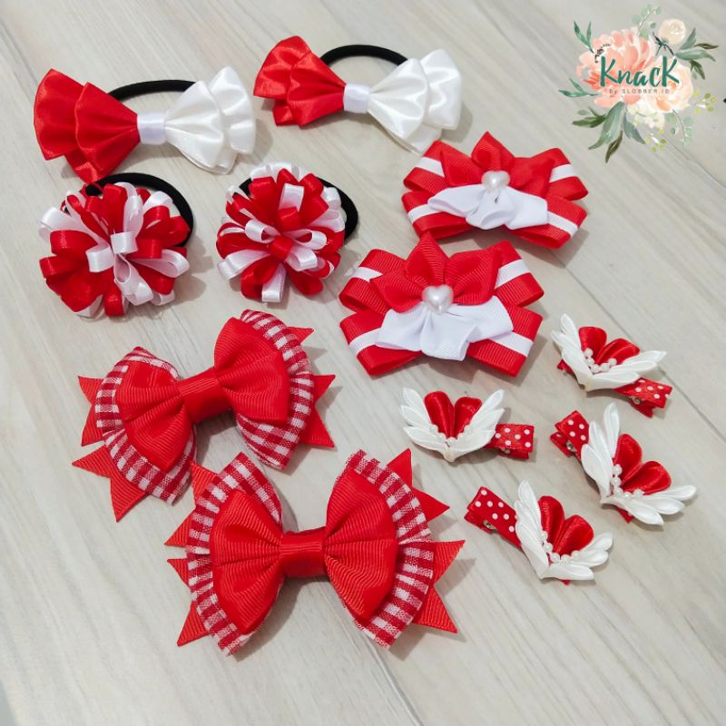 Jual [KnacK] PART 2 Jepit rambut ikat rambut pita rambut edisi merah ...