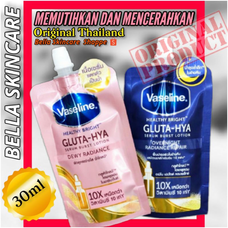 Jual Vaseline Gluta Hya Sachet 30 Ml (Mencerahkan kulit) | Shopee Indonesia
