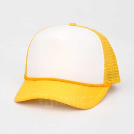 Jual Topi trucker polos tekuk kuning latar putih | Shopee Indonesia