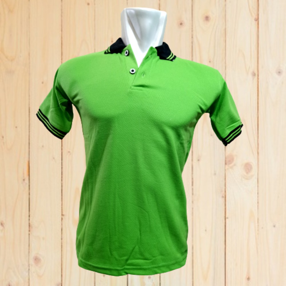 Jual Baju Polo Kera Hijau Muda (hitam) Pria/Wanita Lengan Pendek ...