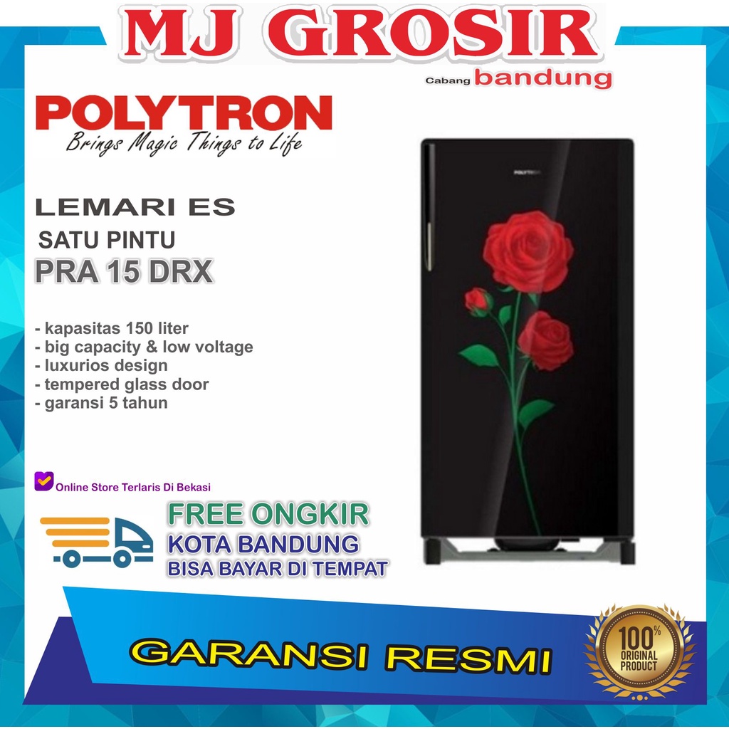 Jual KULKAS POLYTRON PRA 15 DRX LEMARI ES 1 PINTU PRA15DRX | Shopee ...