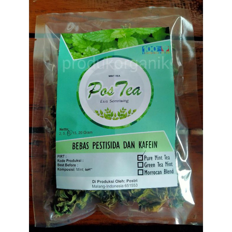 Jual Mint Tea Teh Mint Daun Mint Kering Kemasan 2 Gram Pure Dried Mint ...
