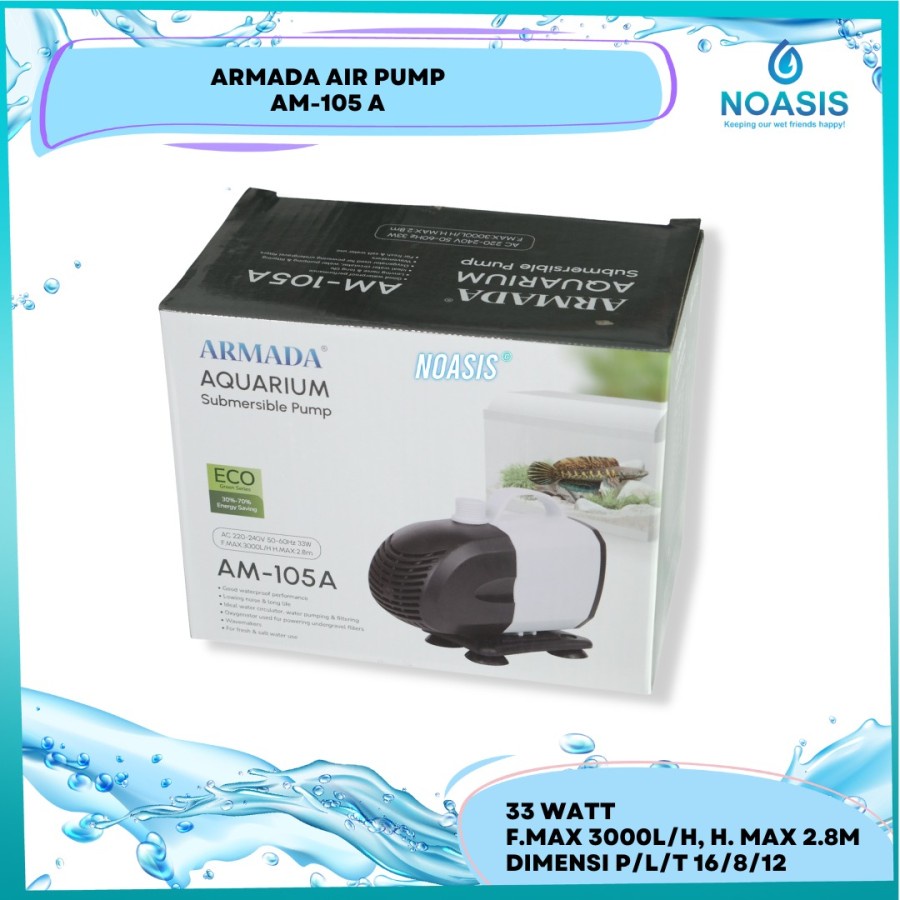 Jual POMPA AQUARIUM CELUP WATER PUMP ARMADA AM-105A LOW WATT | Shopee ...