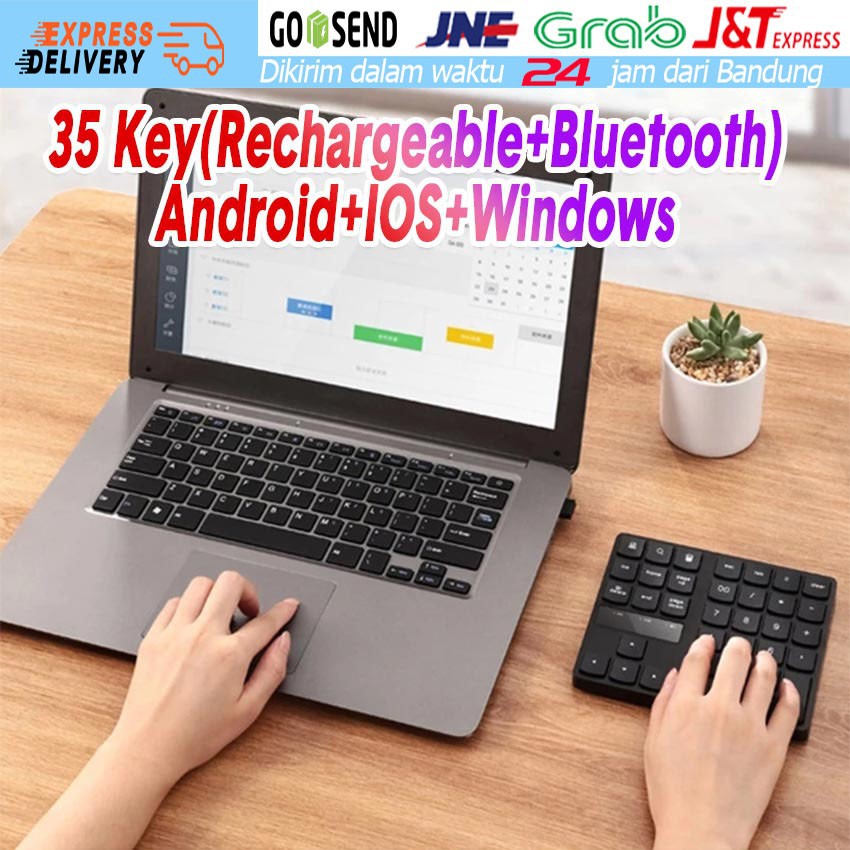 Jual 35 keys Wireless 2.4GHz Numeric Keyboard Numpad Angka Bluetooth ...