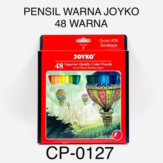 Jual Pensil Warna Pensil Gambar Color Pencil Joyko 48 Warna Panjang