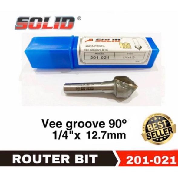 Jual MATA ROUTER PROFIL 201-021 VEE GROOVE BITS 127MM V KAYU SOLID ...