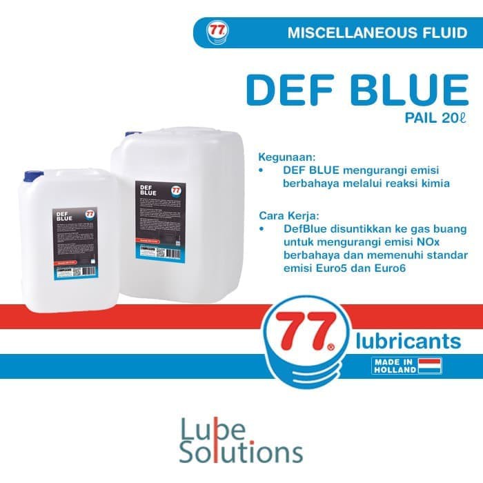 Jual ADBLUE / DEF BLUE 77 LUBRICANTS (PAIL 20 Liter) | Shopee Indonesia