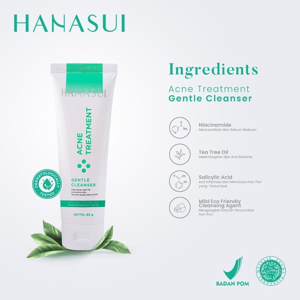 Jual Hanasui Acne Treatment Series Face Skincare Day Cream - Night ...