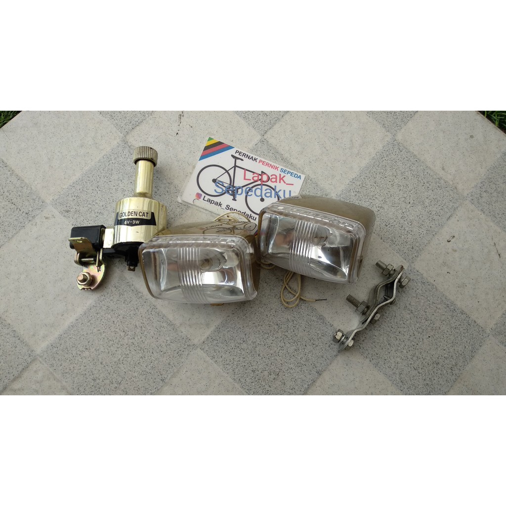 Jual lampu sepeda jadul vintage lawas model kotak sepeda mini / balap ...