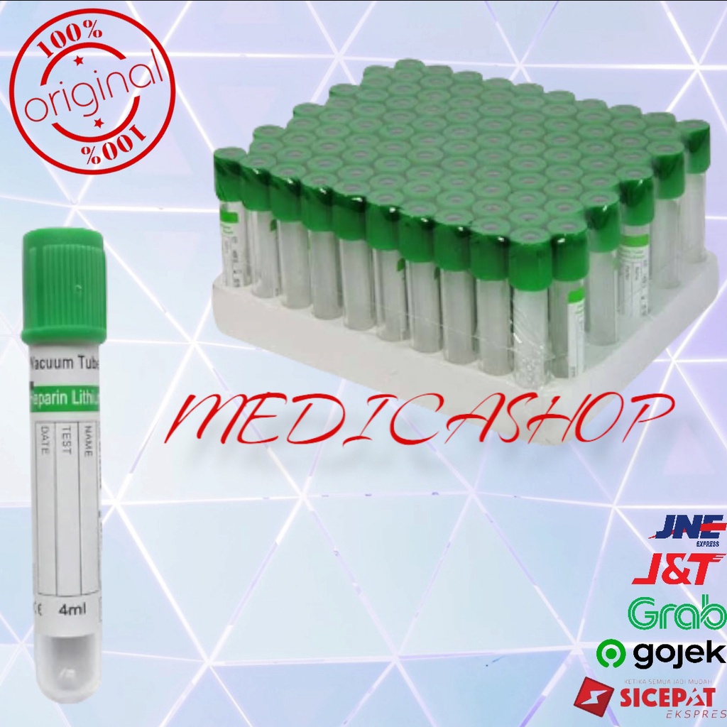 Jual Tabung heparin vacuum blood collection tube 4 ml | Shopee Indonesia
