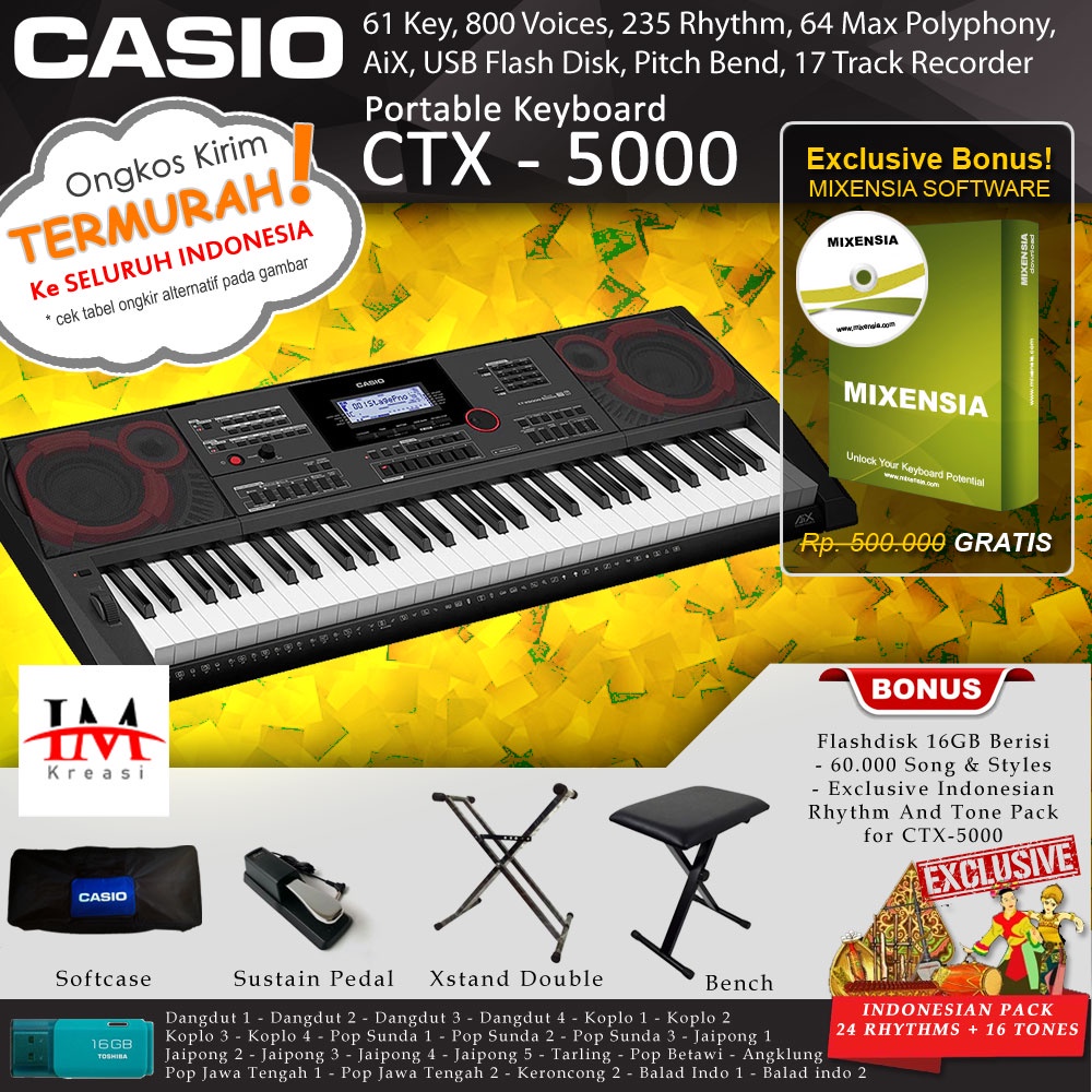 Jual Keyboard Casio CTX-5000 + Stand / CT-X5000 / CTX5000 (diatas psr ...