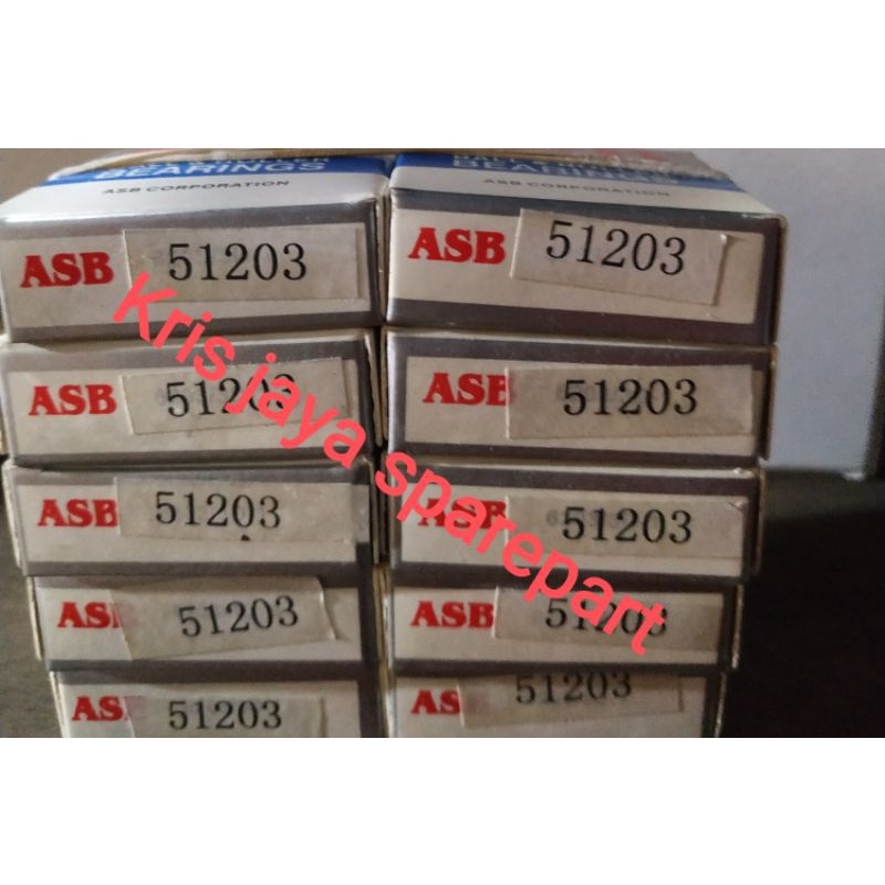 Jual Bearing thrust ball seri 51203 (asb), 51203 (koyo), 51203 (ntn ...