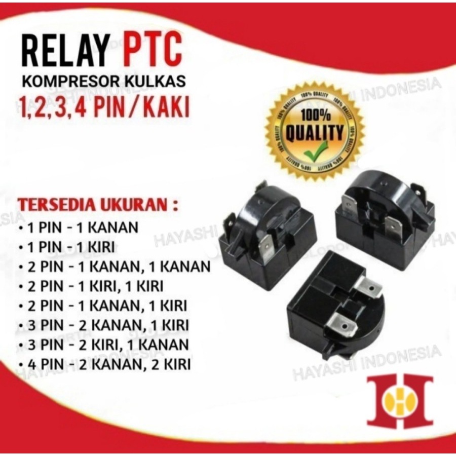 Jual Relay PTC Rilai Kulkas Kompresor 1 2 3 4 Pin Kaki Kanan Kiri ...