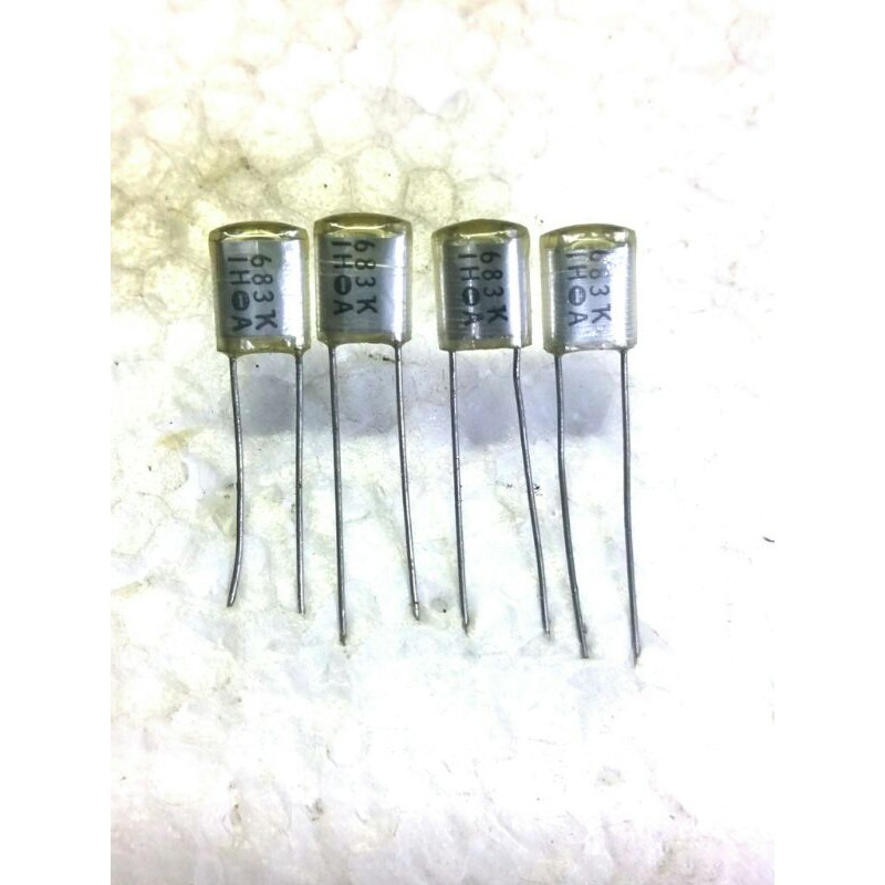 Jual capacitor feeder kertas film 68nf 50v 683j kapasitor kertas japan ...