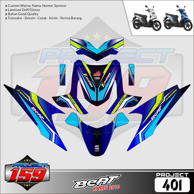 Jual Sticker Decal Beat Karbu 2010 - Project 401 Road Race Livery ...