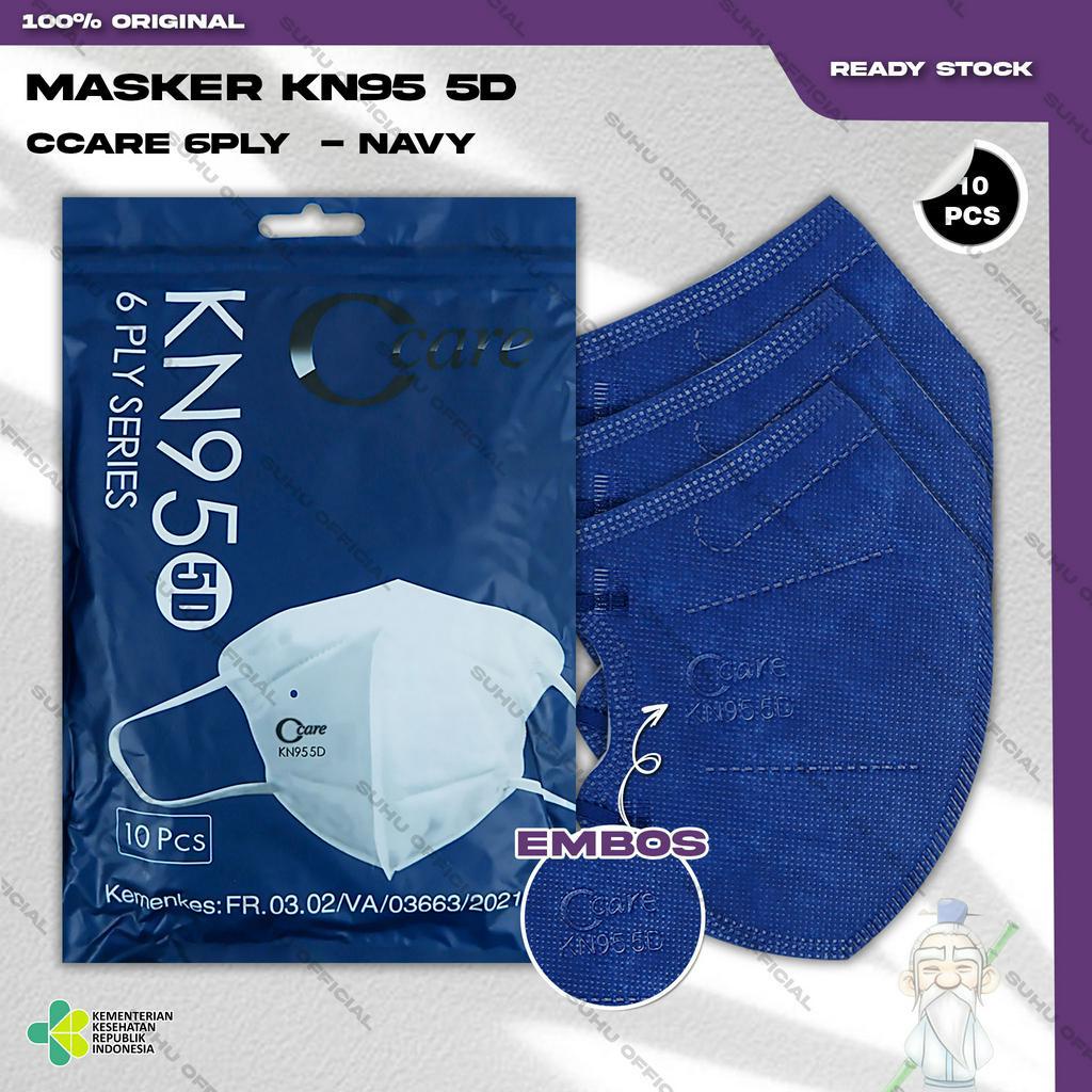Jual Masker KN95 CCARE 6Ply Isi 10Pcs Warna Navy Biru Gelap 95 6 Ply ...