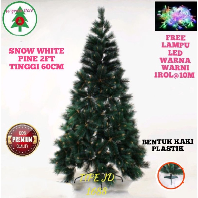 Jual Pohon Natal 60cm/ 2 feet SNOW WHITE PINE TREE tipe JD1688 | Shopee Indonesia