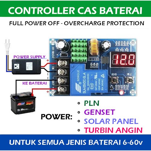 Jual Module Kontroller Case Charger Batterai Baterai Lithium Aki Auto ...
