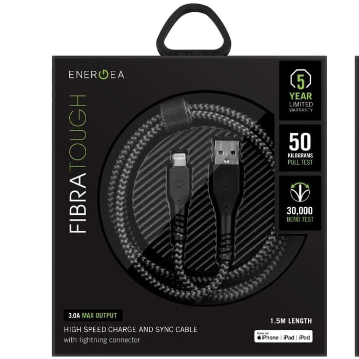 Jual Energea Cable - Fibratough Sync & Charge 1.5m - Black | Shopee ...