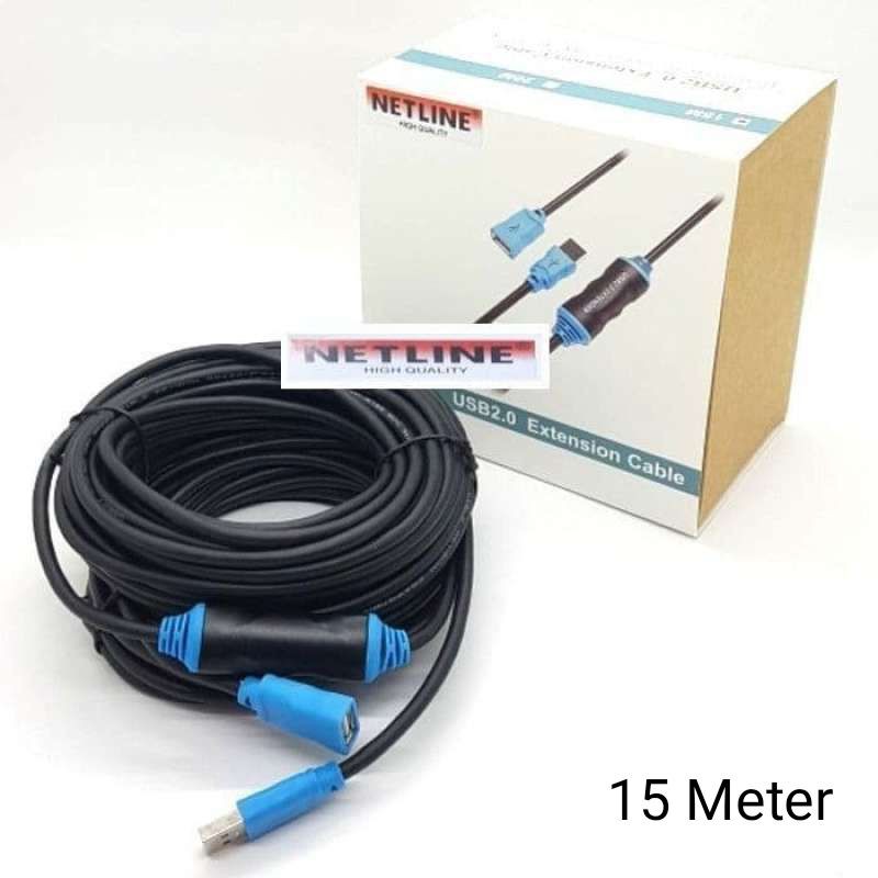 Jual Kabel USB Extension 15 Meter NETLINE Perpanjangan USB 15M Bisa Untuk Webcam | Shopee Indonesia