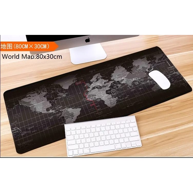 Jual Mouse Pad Wrold Map Design Gaming Mousepad World Map 800*300mm ...