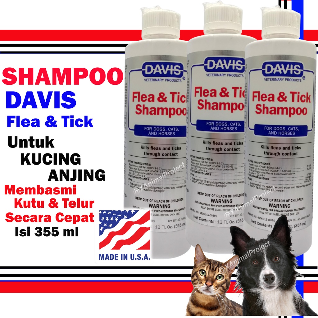 Jual Shampoo Kutu Kucing Anjing Davis Flea & Tick Membasmi Kutu & Telur Dog Cat Kitten Puppies ...