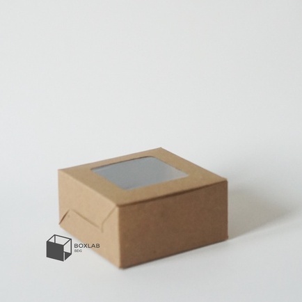 Jual Box Kraft Jendela 10x10x5 cm, Kotak Kue, Packaging Dimsum, Snack ...