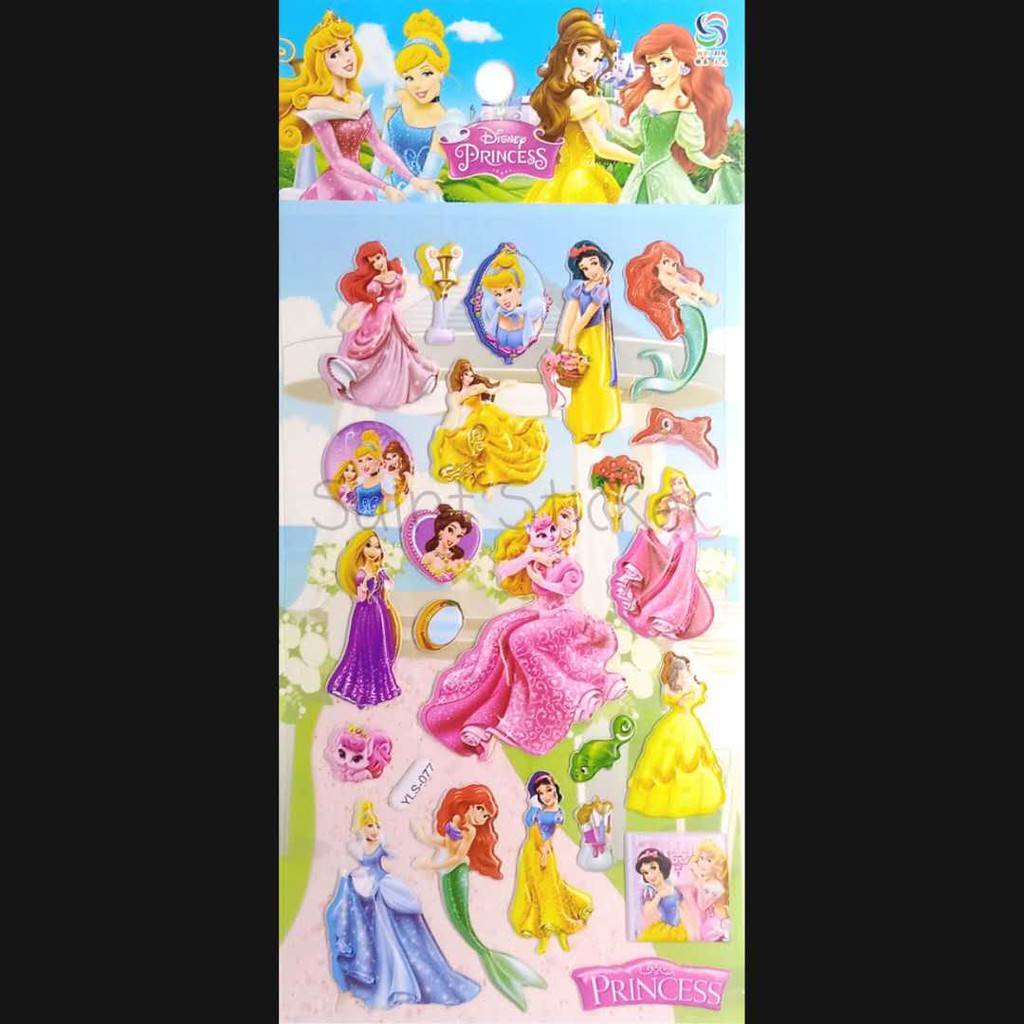 Jual Sticker Timbul Gambar Tempel Stiker Anak Karakter Disney Princess ...