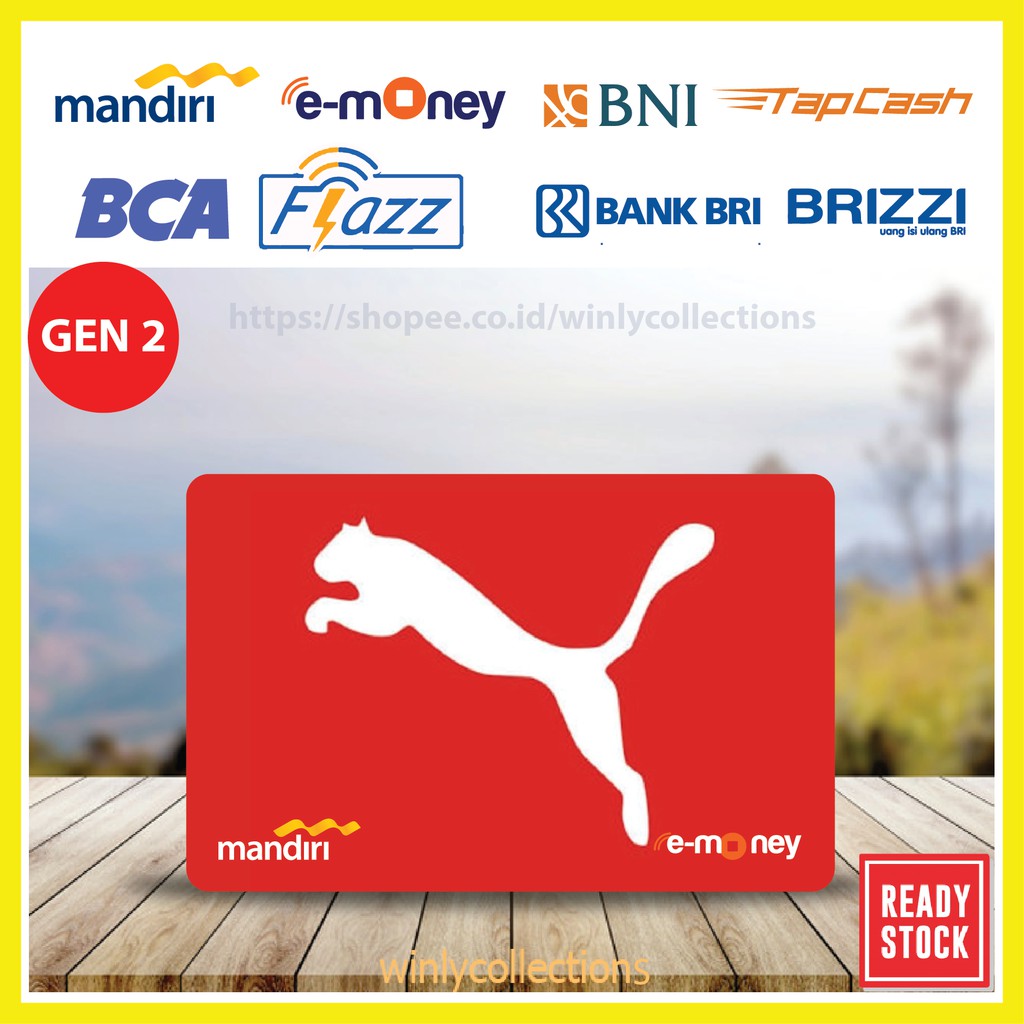 Jual KARTU EMONEY ETOLL BRAND PUMA MERAH FLAZZ BCA GEN 2 MANDIRI ...