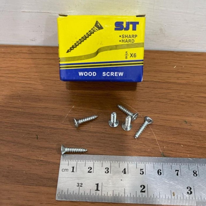 Jual Per Kotak Kayu Skrup 6 x 5/8 Sekrup Baut Cacing Wood Screw 6x5/8 ...