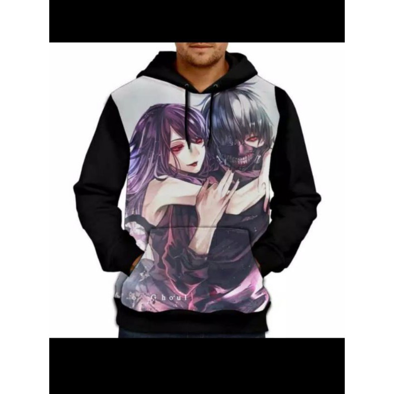 Jual jaket Hoodie 3D Fullprint Anime Tokyo Ghoul Kaneki Vs Rize ...