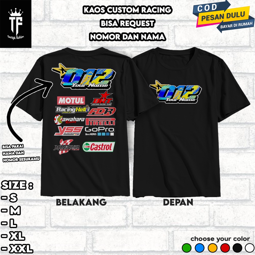 Jual KAOS RACING | KAOS REQUEST NOMOR DAN NAMA RACING | KAOS RACING ...