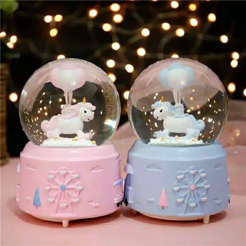 Jual SNOWBALL MUSIC JUMBO UNICORN MUSICBOX GLOBE WATERBALL KOTAK MUSIK ...