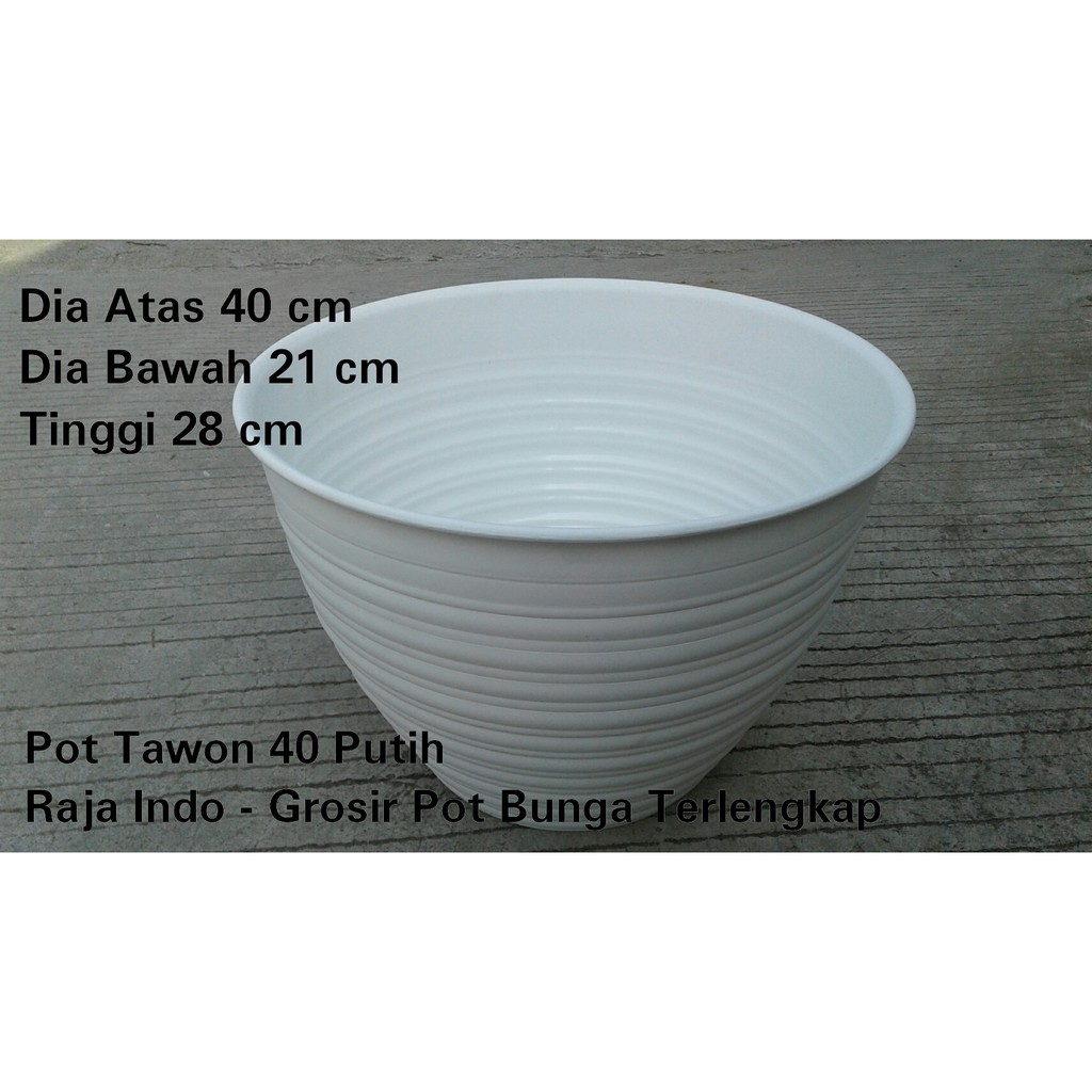Jual 3 Pcs Ori Pot Tawon 40 Cm Putih Pot 40 Motif Tawon Plastik 40CM ...