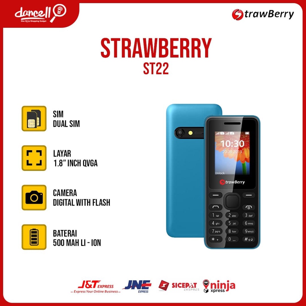 Jual STRAWBERRY ST22 DUAL SIM HANDPHONE JADUL CANDYBAR GARANSI RESMI DANCELL HP17 | Shopee Indonesia