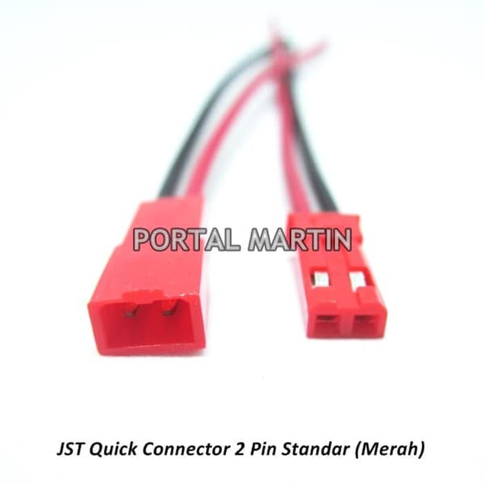 Jual JST Quick Connector 2 Pin Merah Konektor Sambung Kabel 2 pin ...