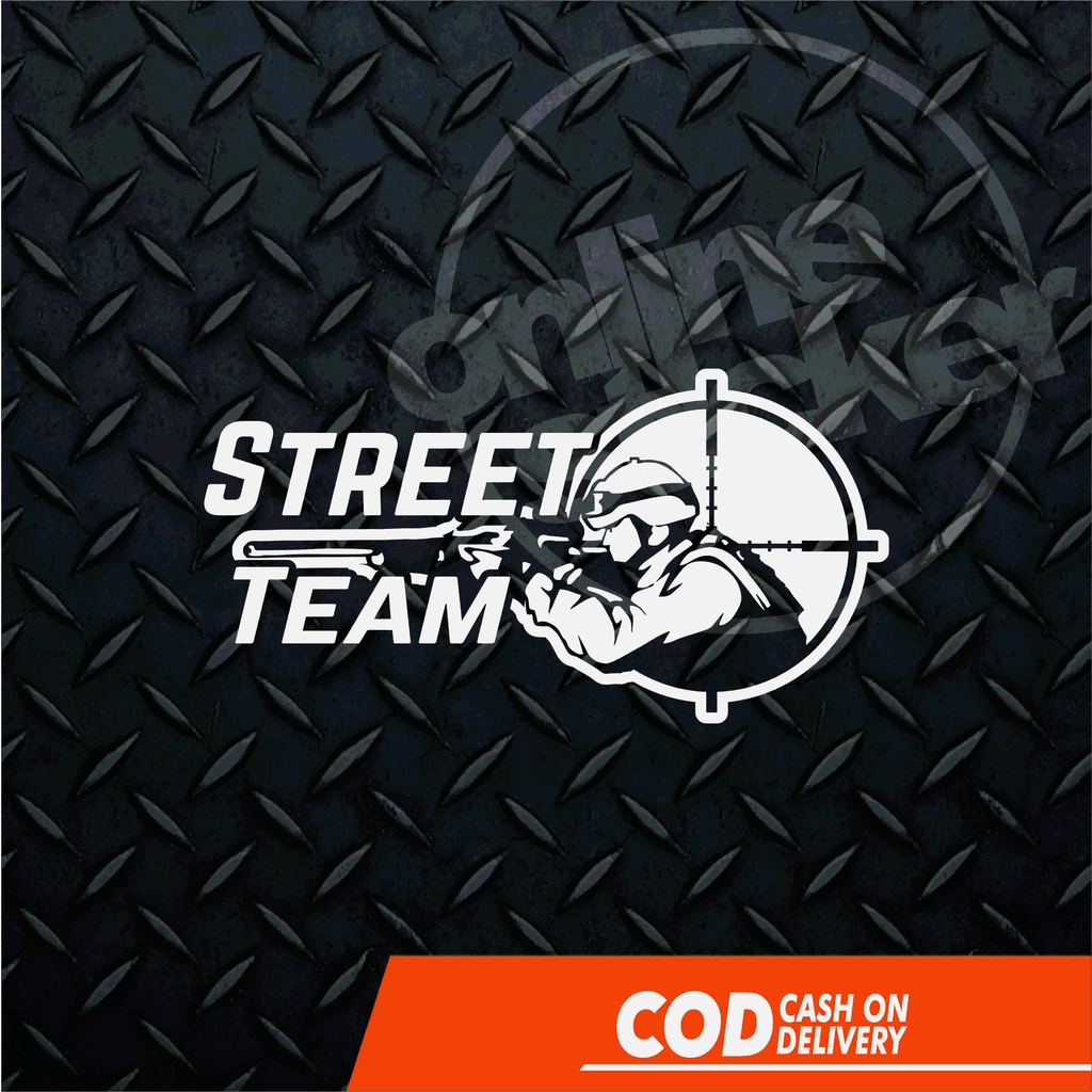 Jual sticker street team | army | tentara untuk mobil kaca belakang ...