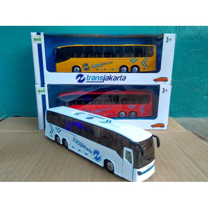 Jual Miniatur Bus Transjakarta Diecast Mainan Bis Busway Putih Harga ...