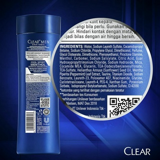 Jual CLEAR Men Shampoo Anti Ketombe Menthol Fresh Active dengan 3 ...