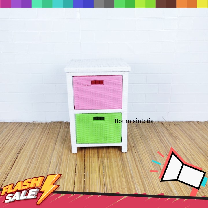 Jual Rak Laci Minimalis 2 Susun Box Lemari Rotan Sintetis | Shopee ...