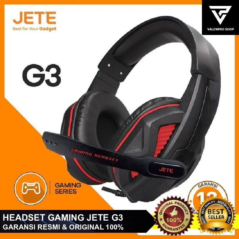 Jual HEADSET GAMING WITH MIC JETE G3 SERIES ORIGINAL GAMER HEADSET ...
